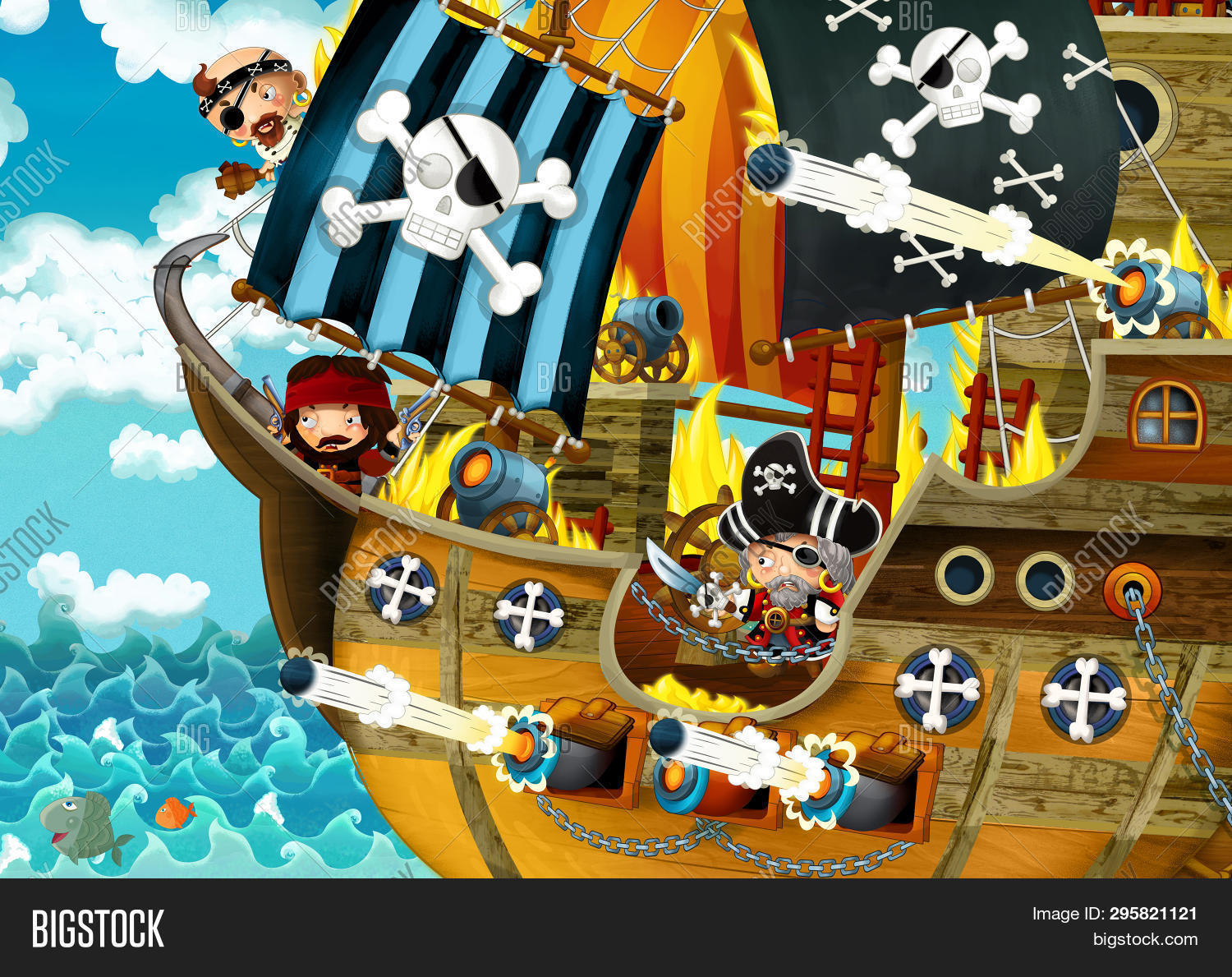 Cartoon Scene Pirate Image & Photo (Free Trial) | Bigstock