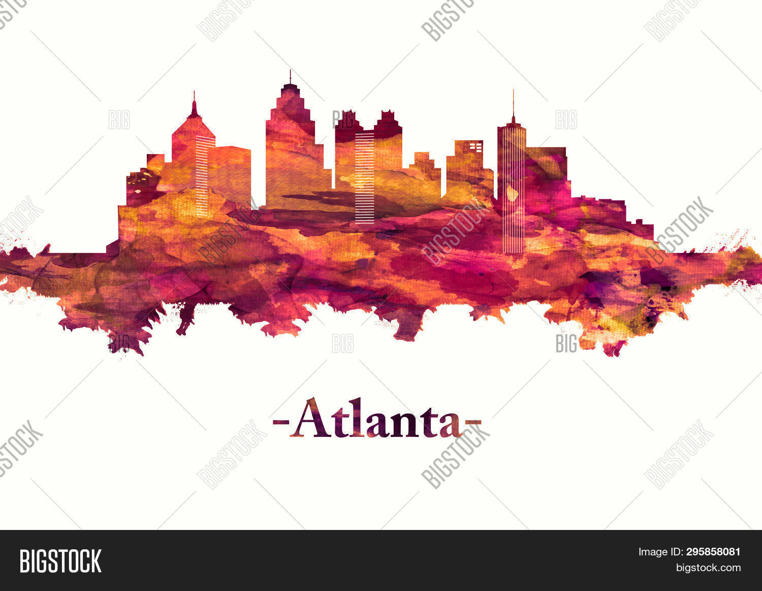 Red Skyline Atlanta Image & Photo (Free Trial) | Bigstock