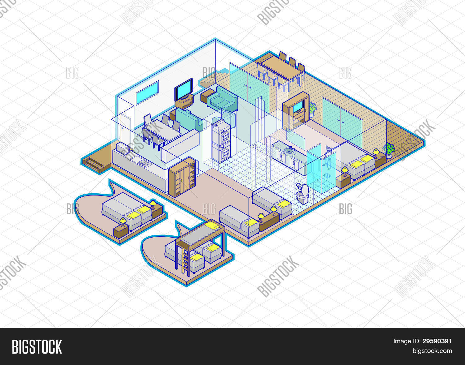 House Cabin Interior Vector & Photo (Free Trial) | Bigstock