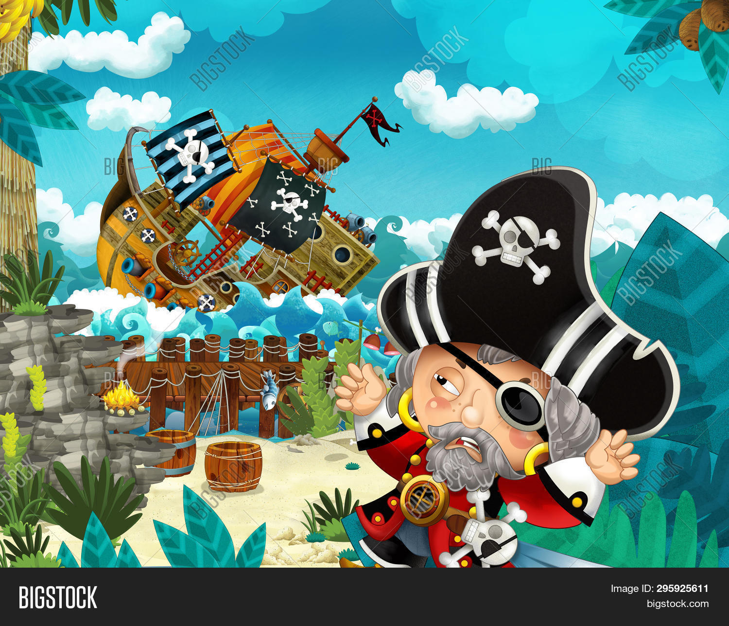 Cartoon Scene Pirates Image & Photo (Free Trial) | Bigstock