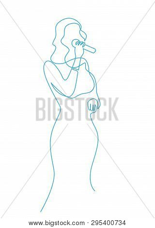 Woman Singing Karaoke Vector & Photo (Free Trial) | Bigstock