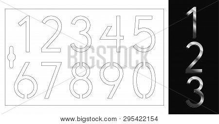 Number Stencil Vector & Photo (Free Trial) | Bigstock