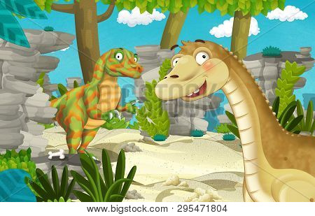 Cartoon Scene Dinosaur Image & Photo (Free Trial) | Bigstock