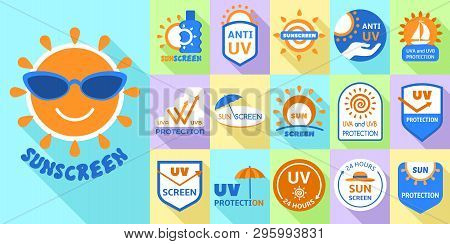 Sunscreen Logo Set. Vector & Photo (Free Trial) | Bigstock