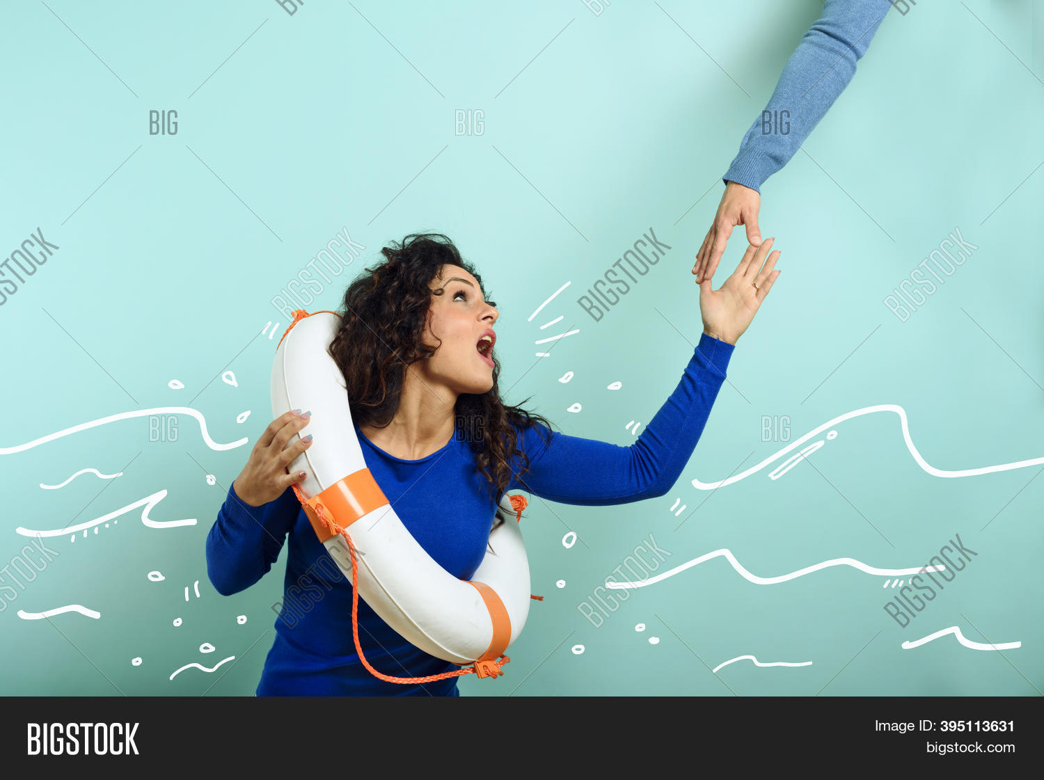 Woman Drowing Ask Help Image & Photo (Free Trial) | Bigstock