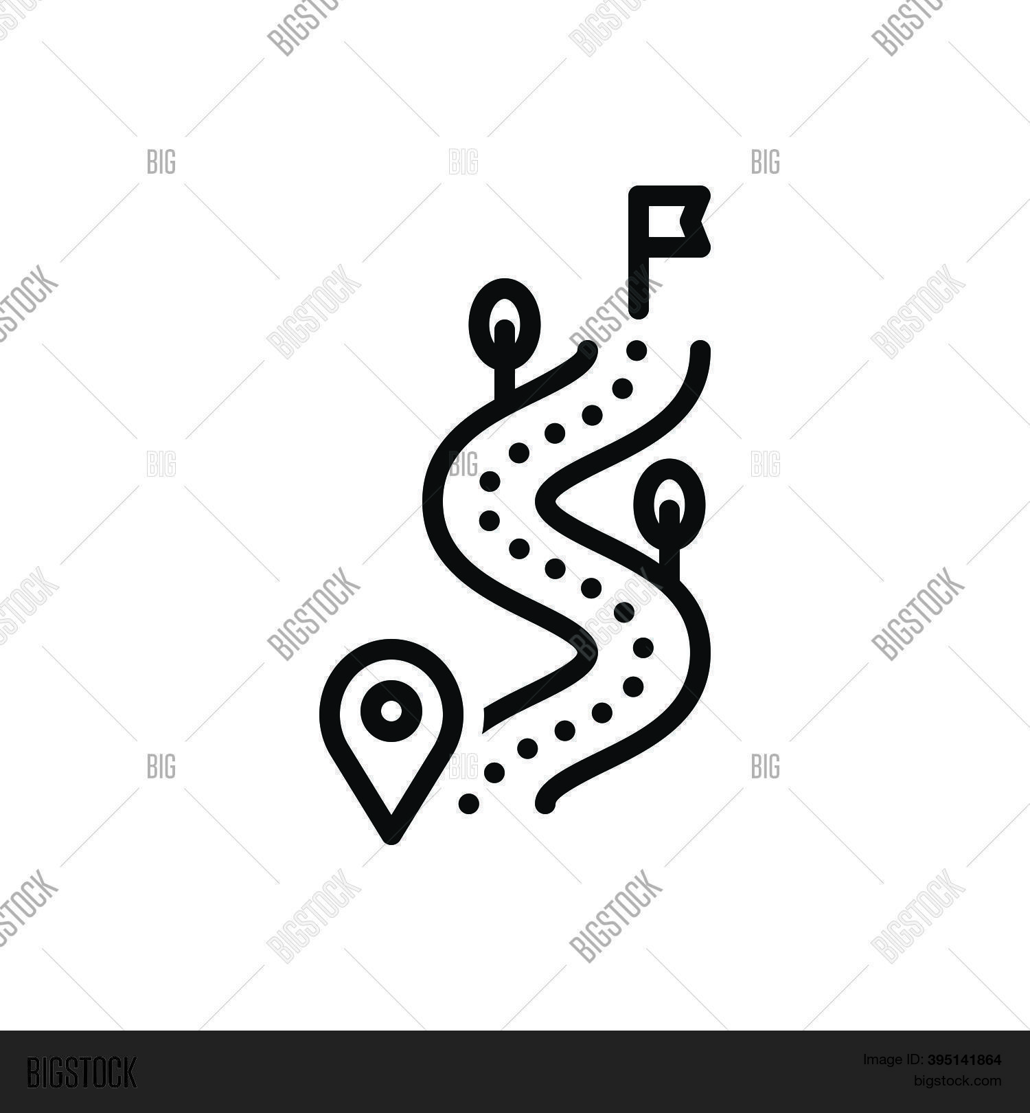 Black Line Icon Trail Vector & Photo (Free Trial) | Bigstock