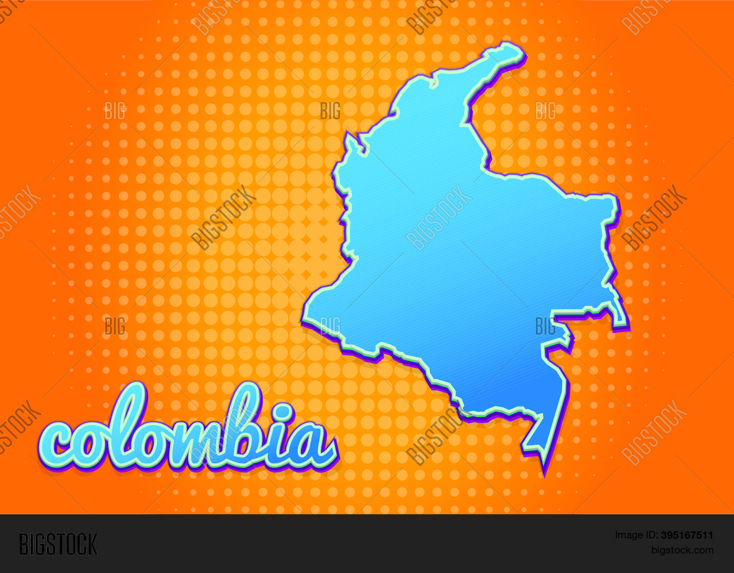 Retro Map Colombia Vector & Photo (Free Trial) | Bigstock
