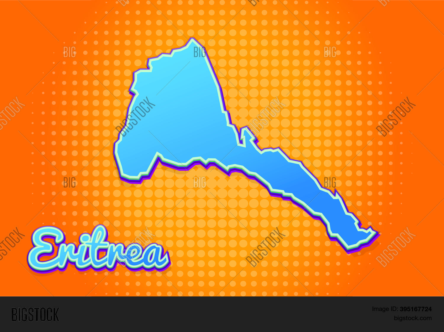Retro Map Eritrea Vector & Photo (Free Trial) | Bigstock