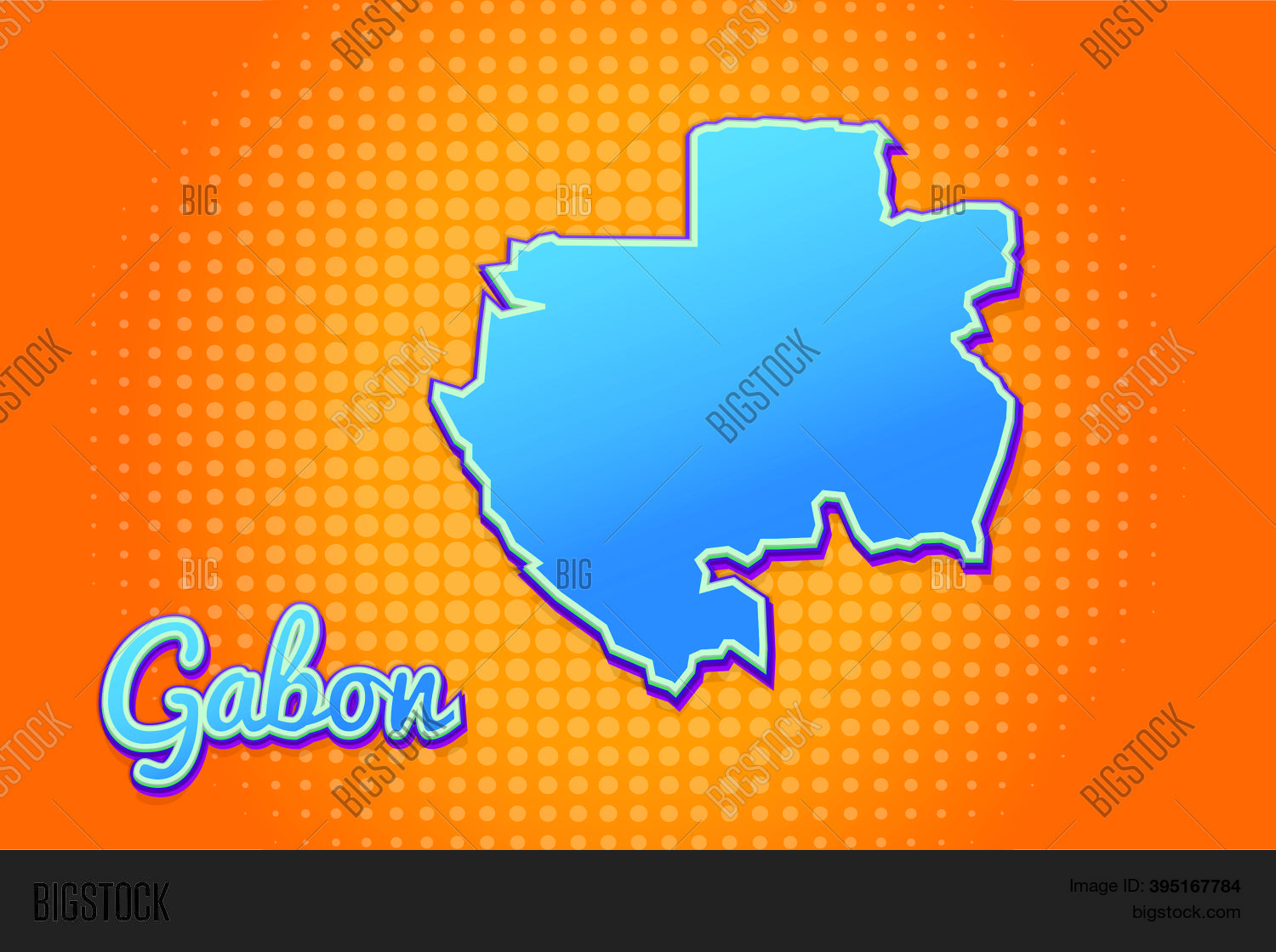 Retro Map Gabon Vector & Photo (Free Trial) | Bigstock