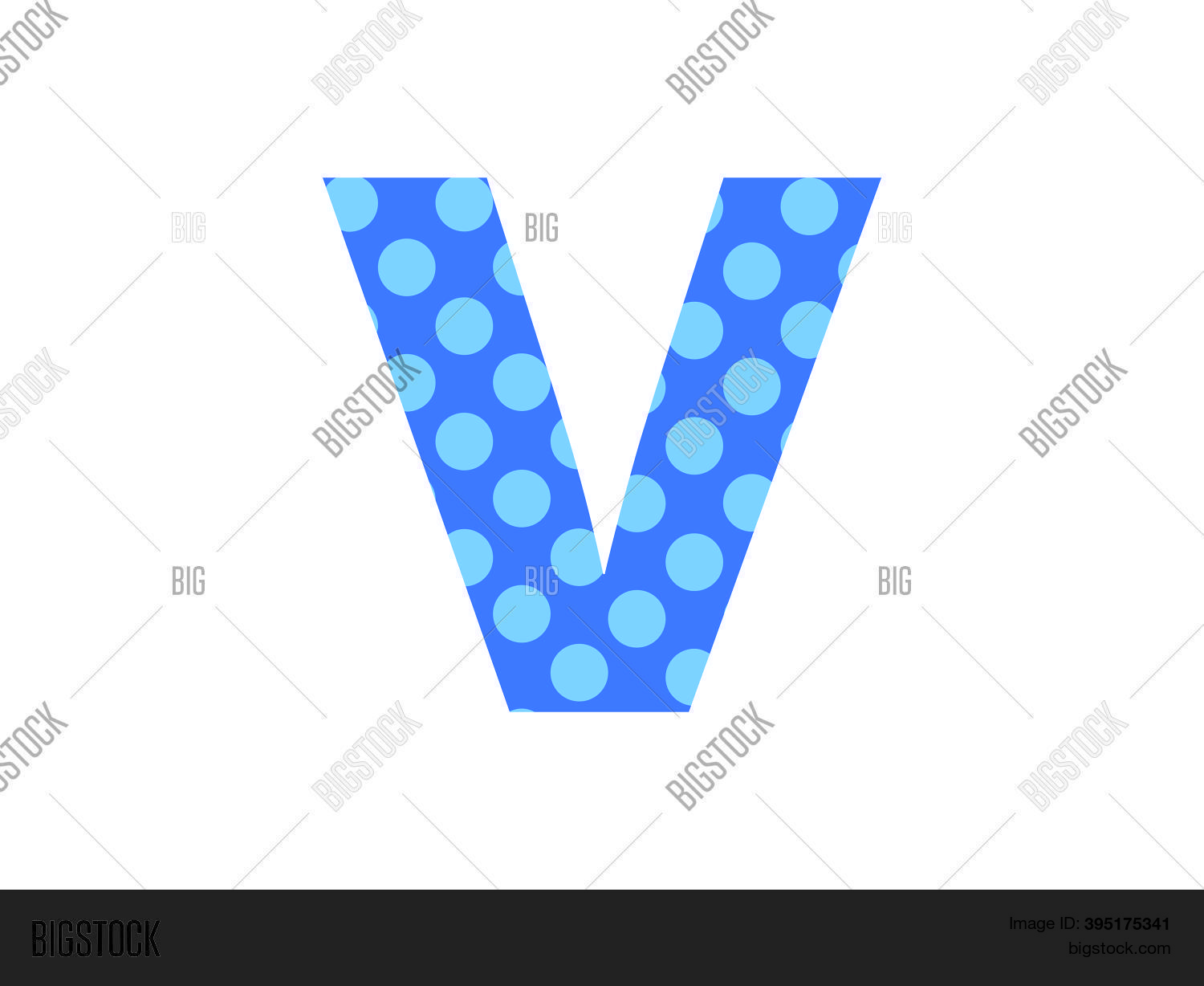 V Letter Blue Font Vector & Photo (Free Trial) | Bigstock