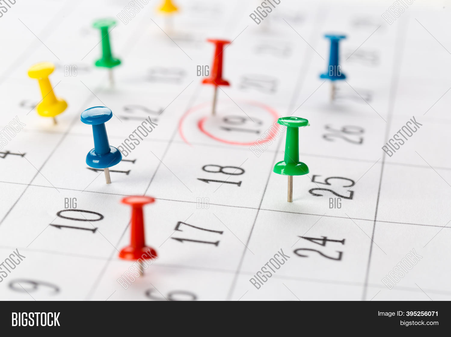 Thumbtack Calendar Image & Photo (Free Trial) | Bigstock