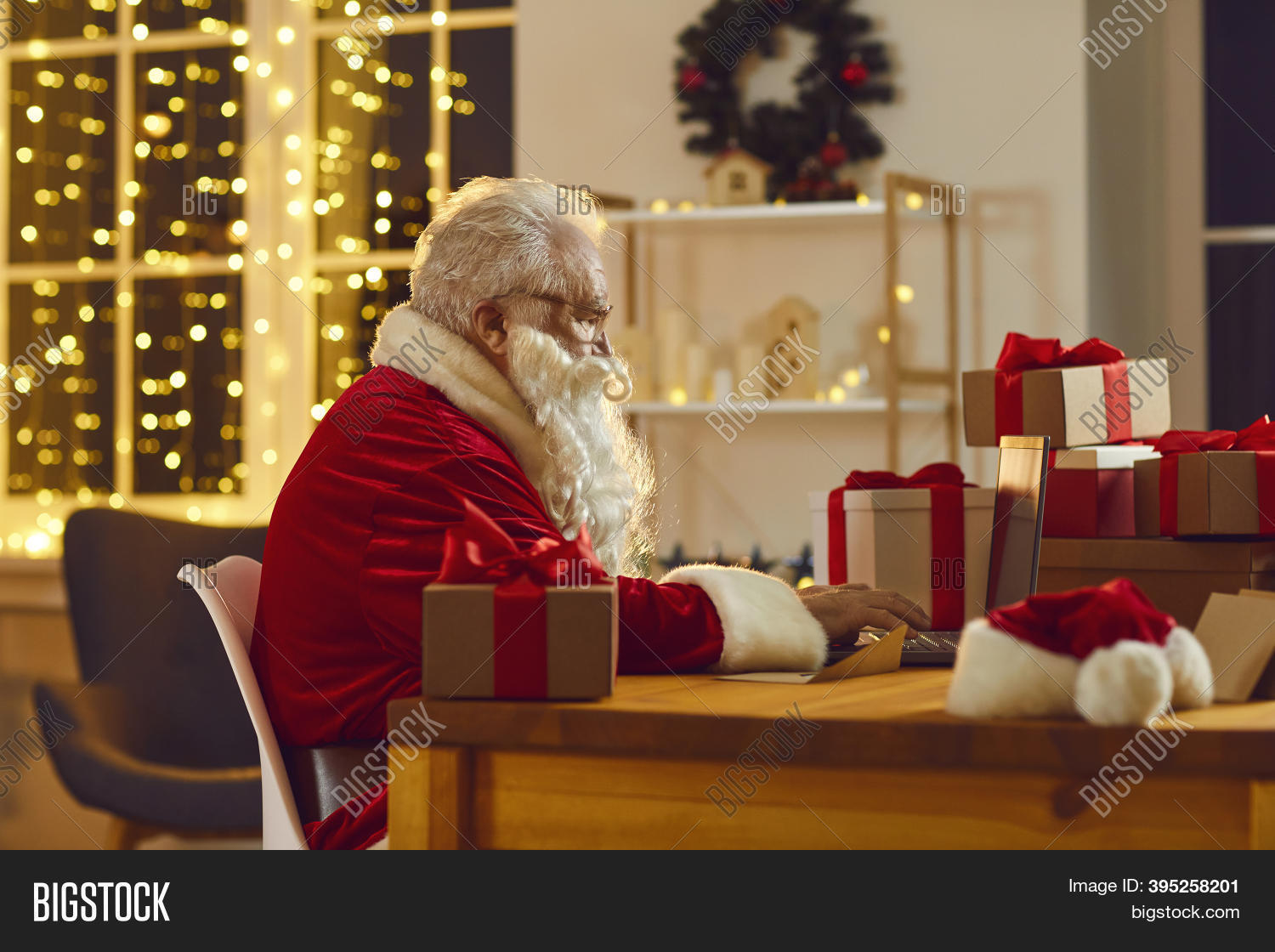 Santa Claus Working On Image & Photo (Free Trial) | Bigstock