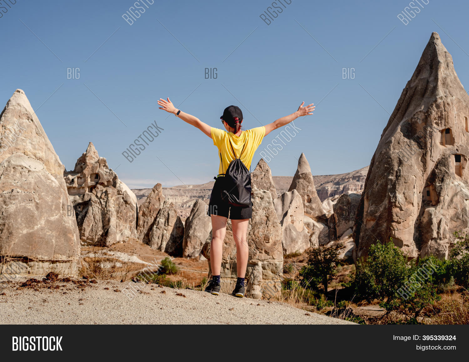Woman Standing Between Image & Photo (Free Trial) | Bigstock