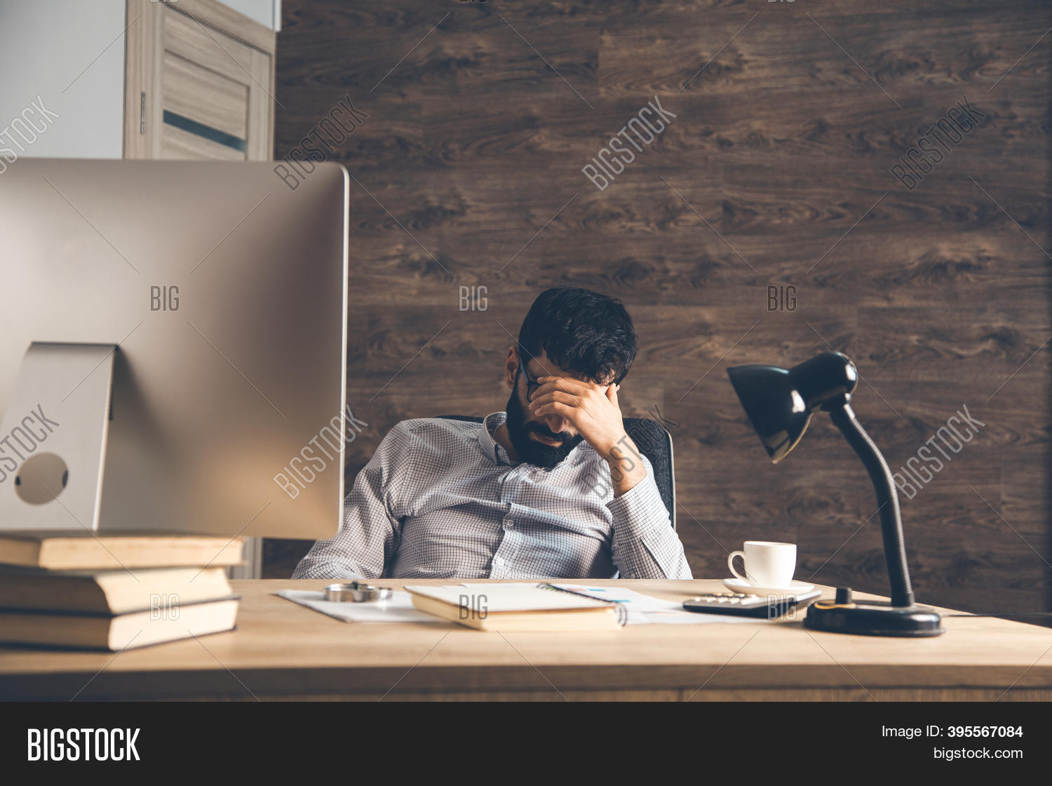 Sad Man Sitting Office Image & Photo (Free Trial) | Bigstock