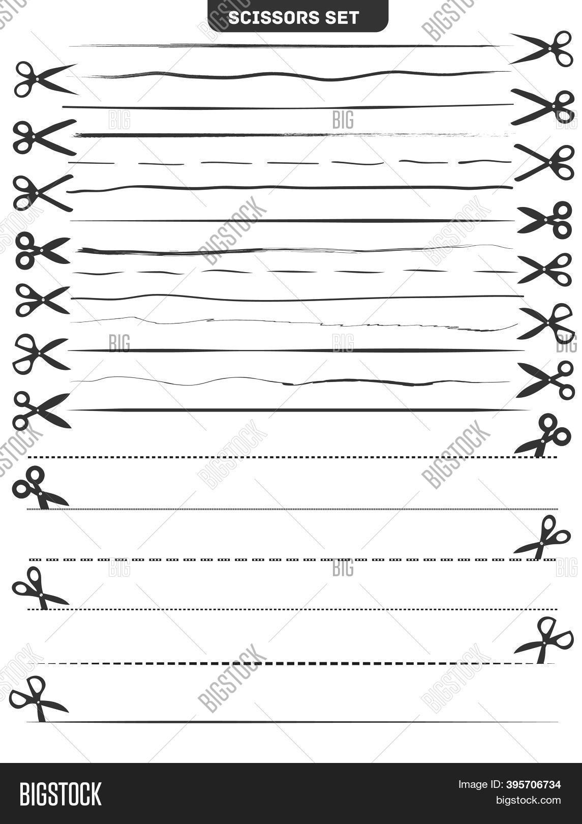 Set Black Scissors Cut Image & Photo (Free Trial) | Bigstock