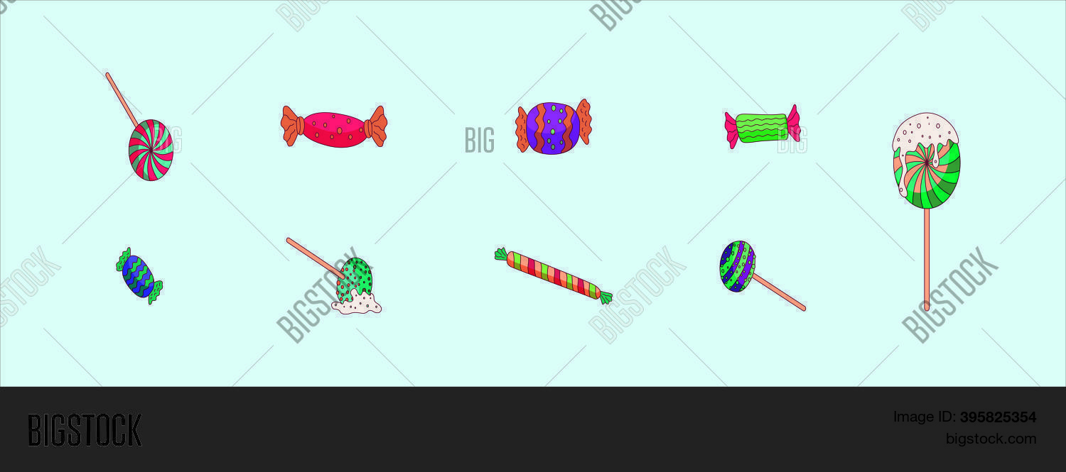 Set Toffee. Cartoon Vector & Photo (Free Trial) | Bigstock