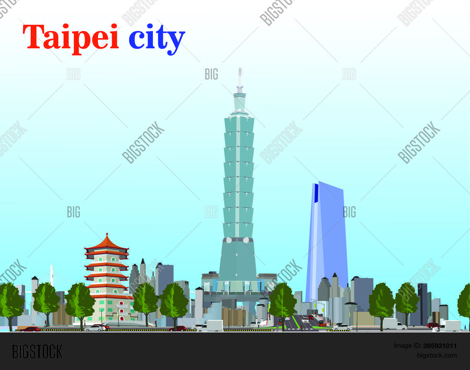 Taipei City Skyline Vector & Photo (Free Trial) | Bigstock