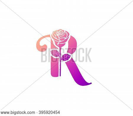 Beauty Rose R Letter Vector & Photo (Free Trial) | Bigstock