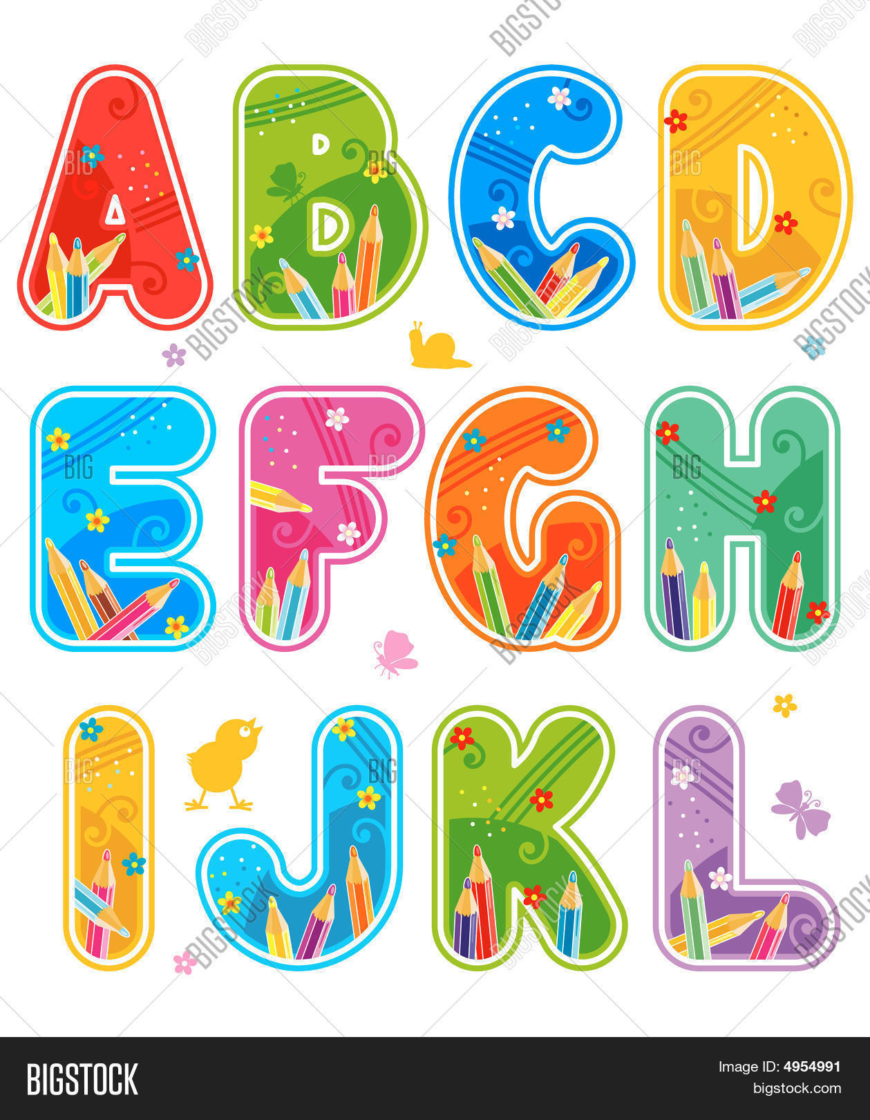 Alphabet Set Letters Vector & Photo (Free Trial) | Bigstock