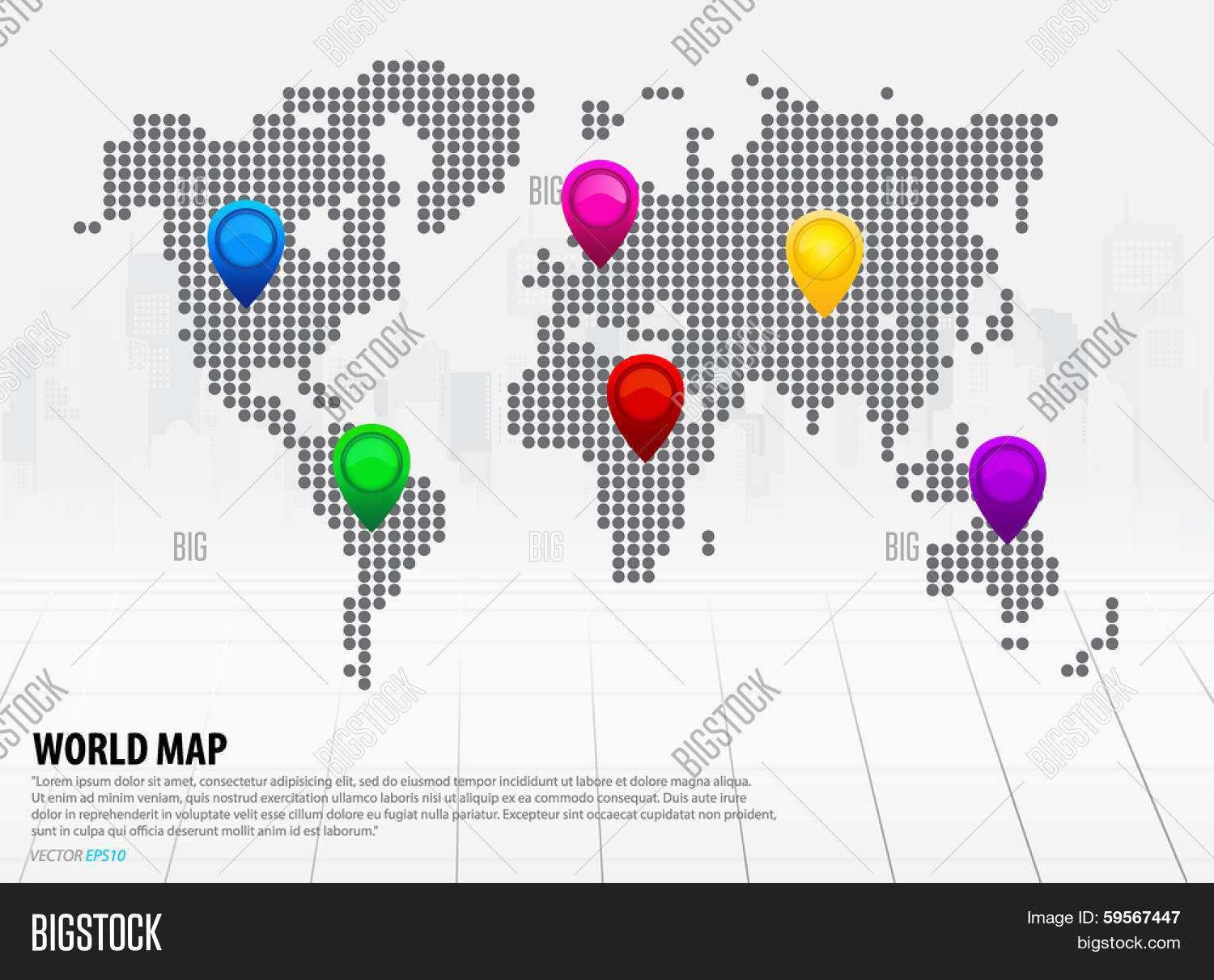 Map Pointers World Vector & Photo (Free Trial) | Bigstock