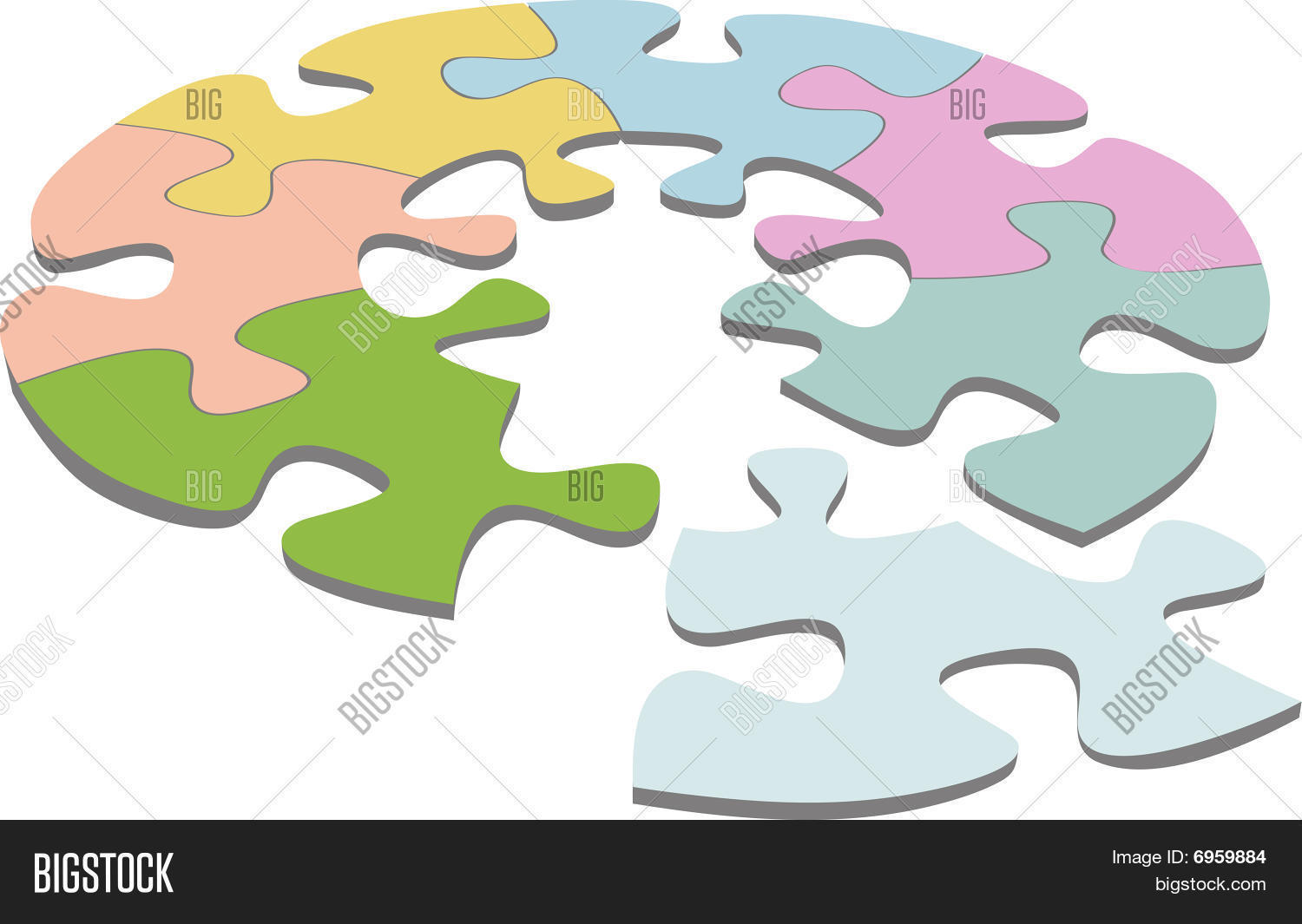 Round Jigsaw Puzzle Vector & Photo (Free Trial) | Bigstock
