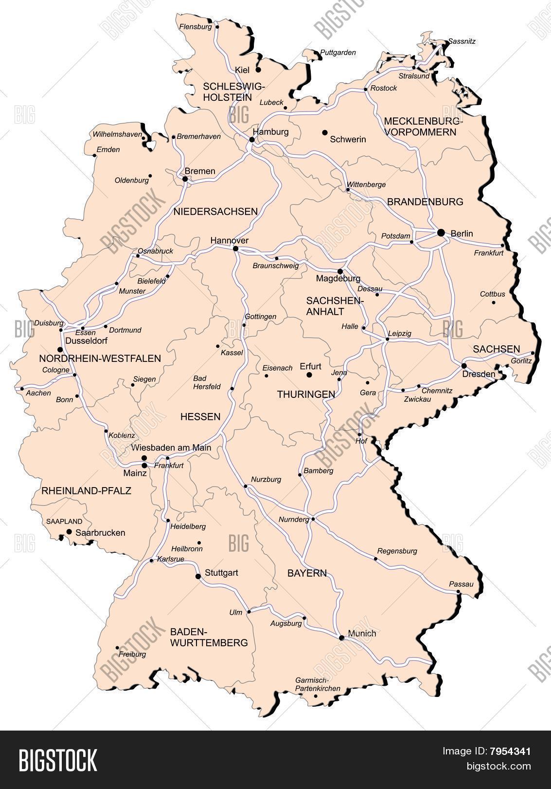 Germany Railway Map Vector & Photo (Free Trial) | Bigstock