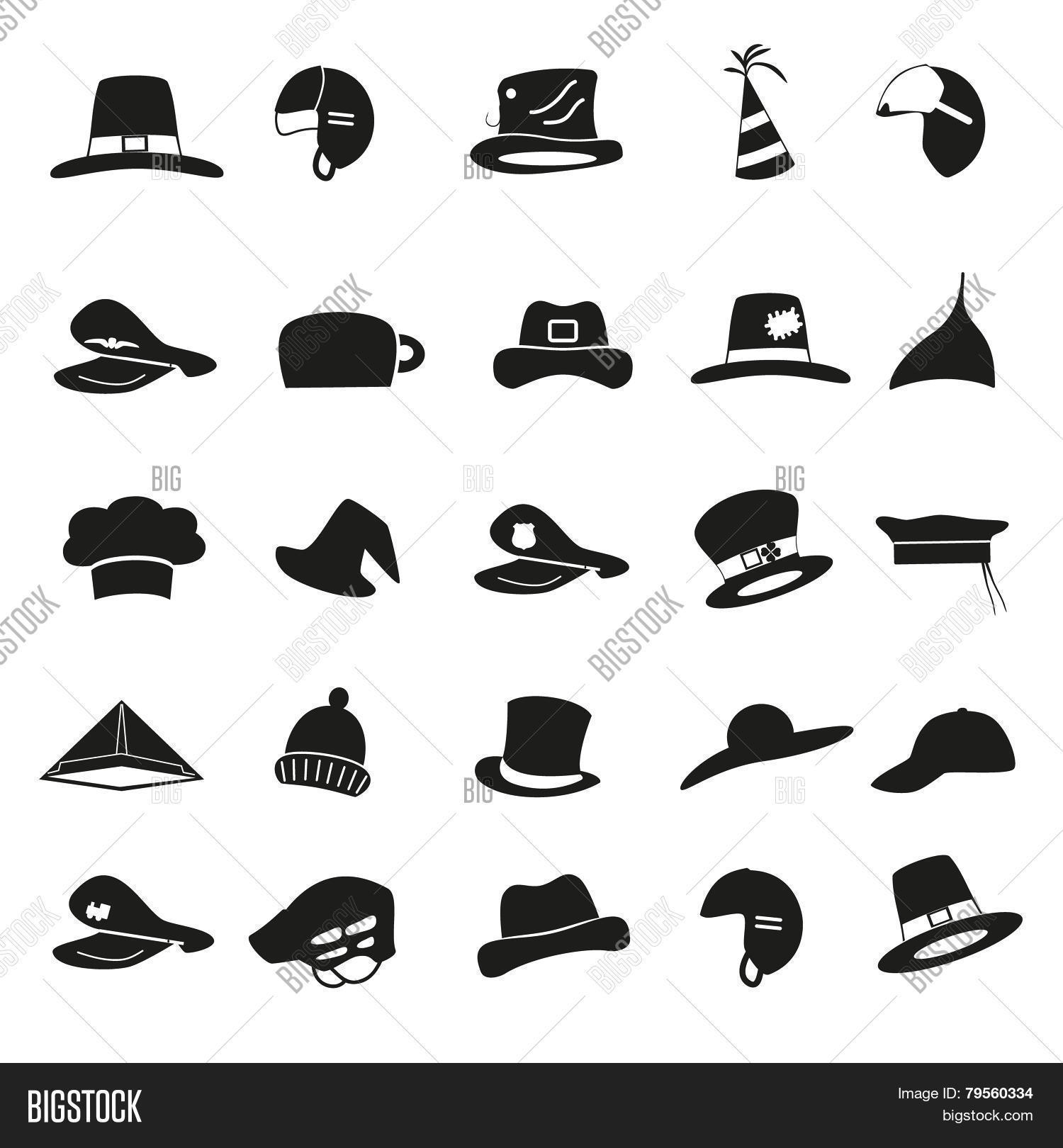 Various Black Hats Vector & Photo (Free Trial) | Bigstock