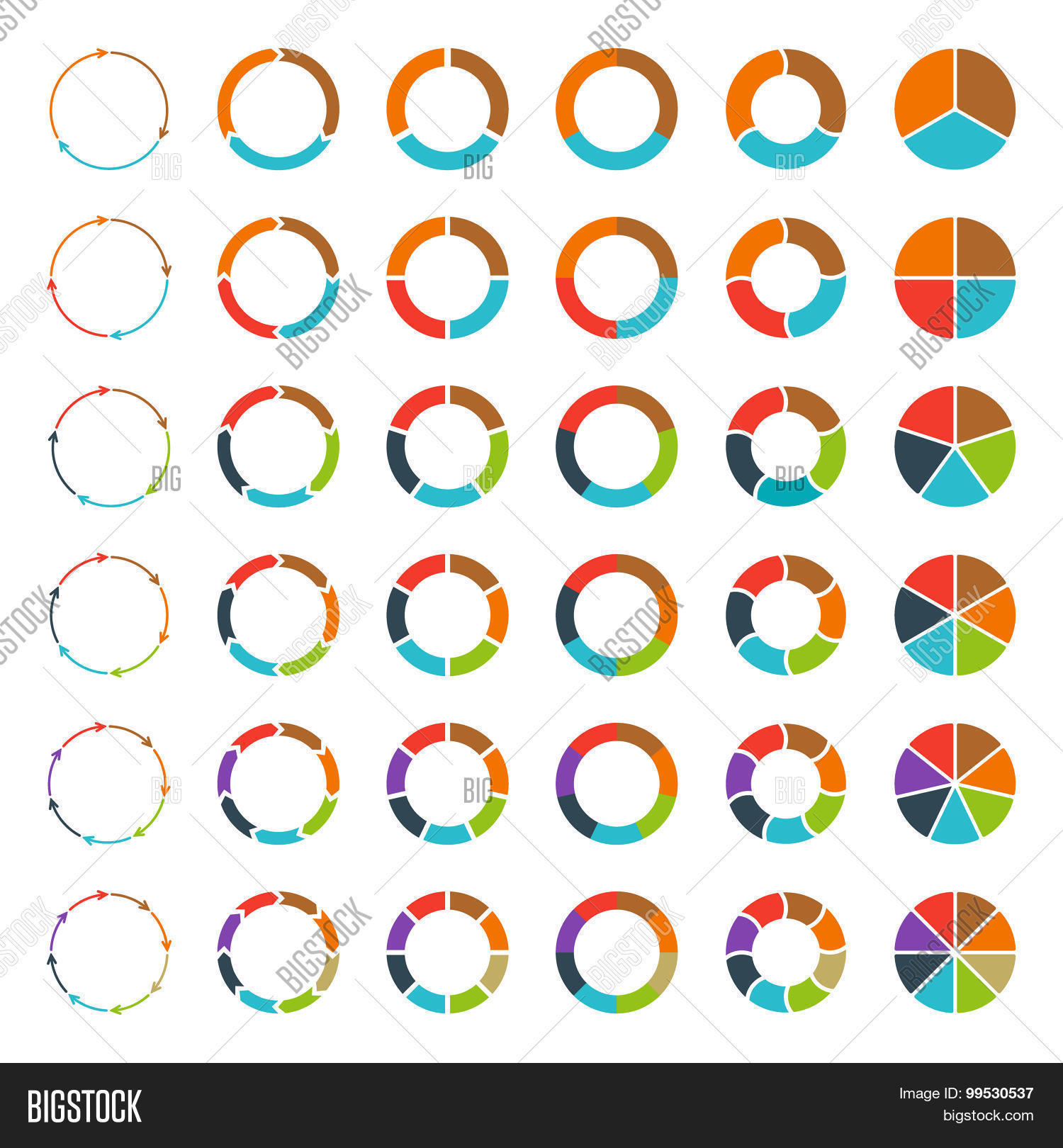 Segmented Pie Charts Vector & Photo (Free Trial) | Bigstock