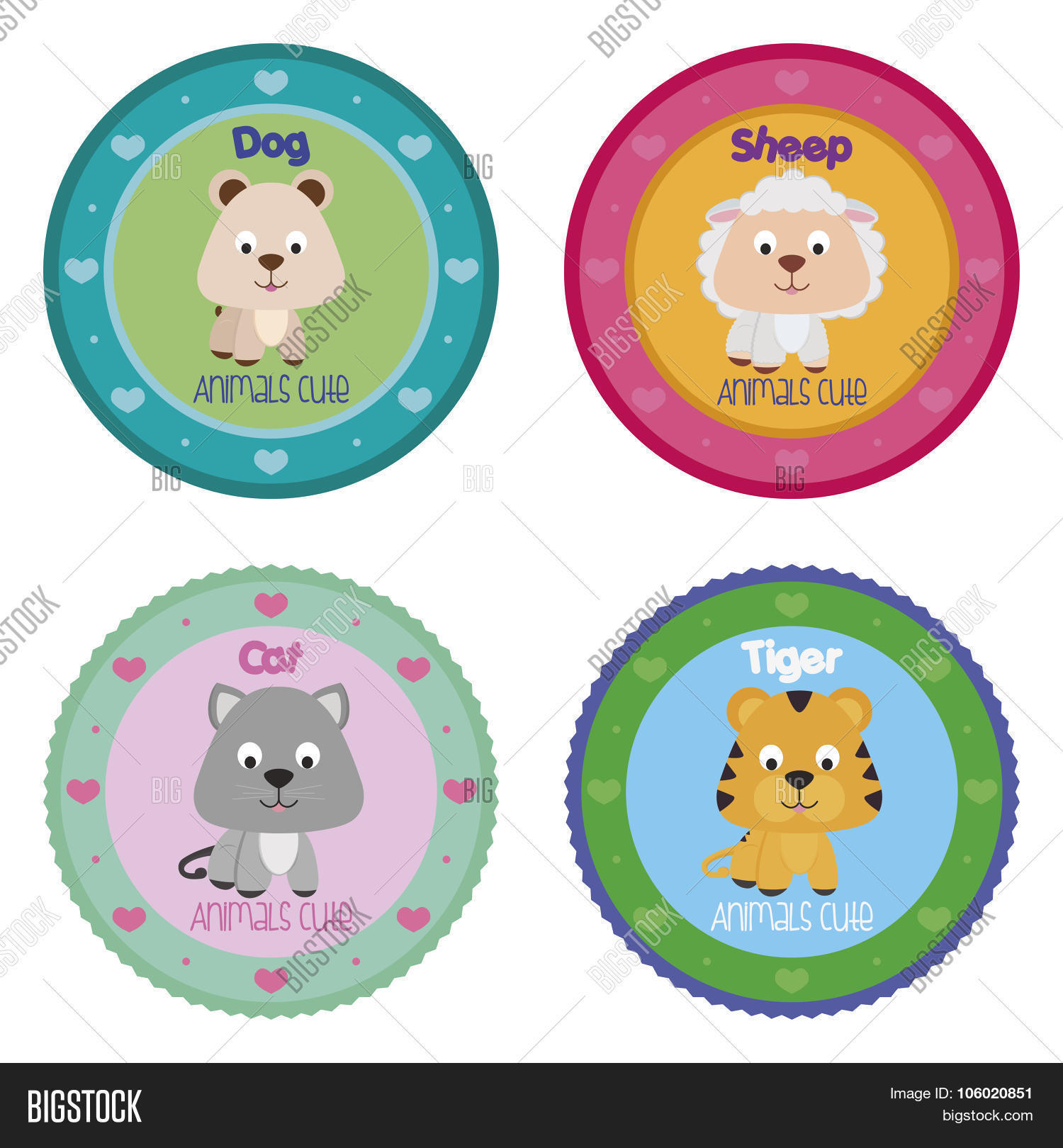 Animals Labels Vector & Photo (Free Trial) | Bigstock