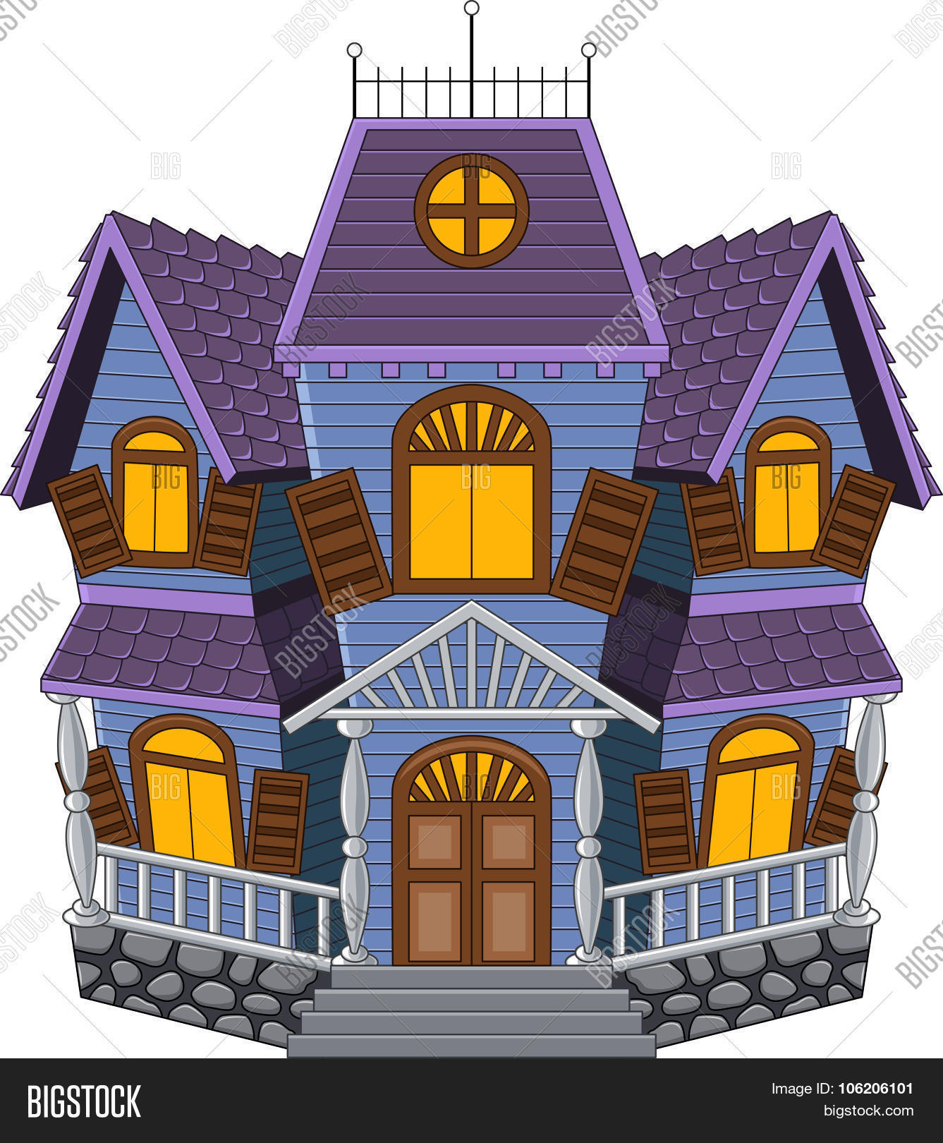 Cartoon Scary House Vector & Photo (Free Trial) | Bigstock
