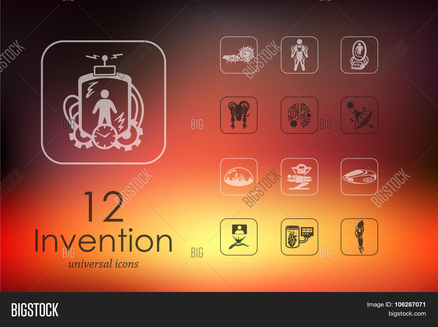 Set Invention Icons Vector & Photo (Free Trial) | Bigstock