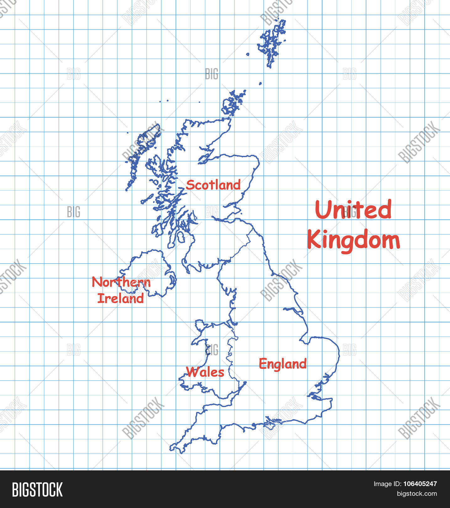 Map UK United Kingdom Vector & Photo (Free Trial) | Bigstock