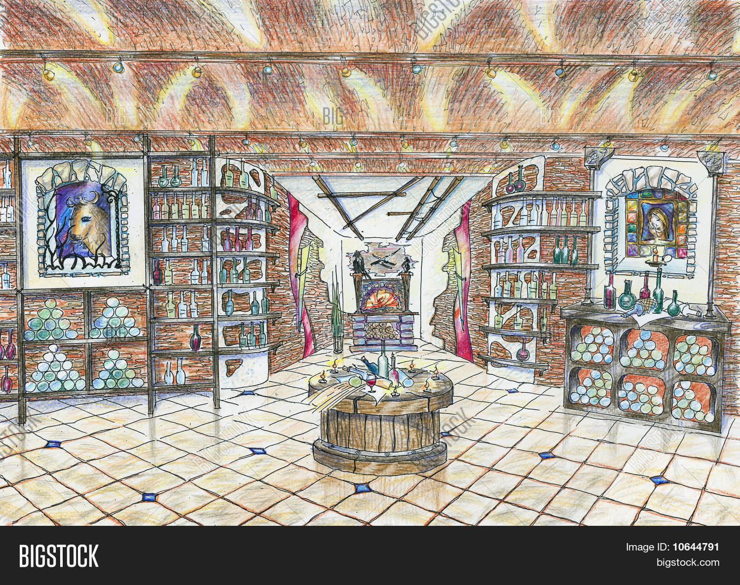 Sketch Interior Wine Image & Photo (Free Trial) | Bigstock