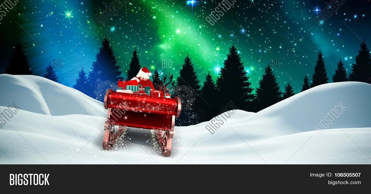 Santa Flying His Image & Photo (Free Trial) | Bigstock