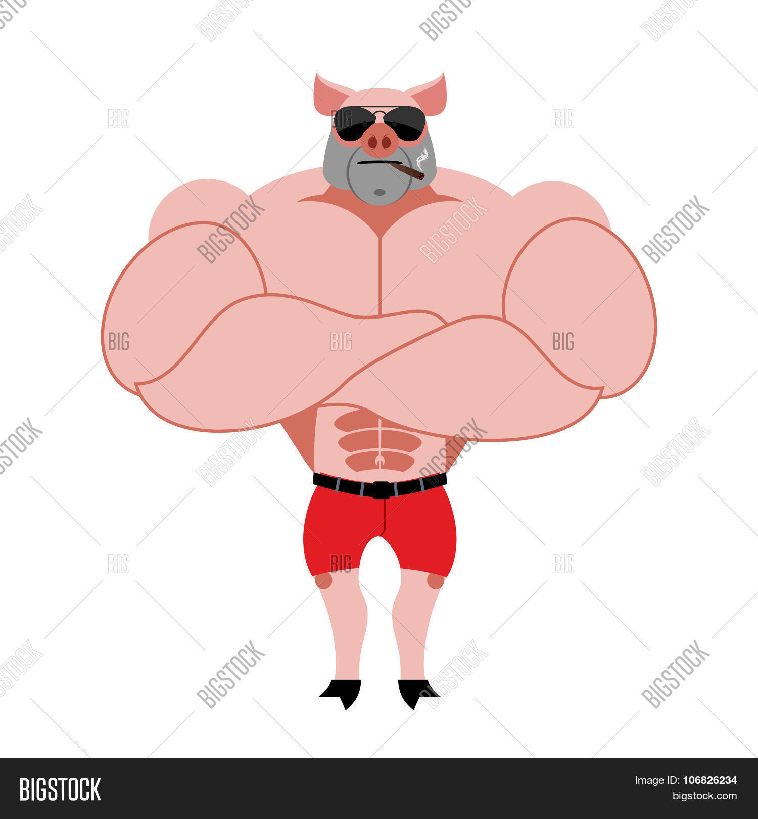 Strong Pig Vector & Photo (Free Trial) | Bigstock