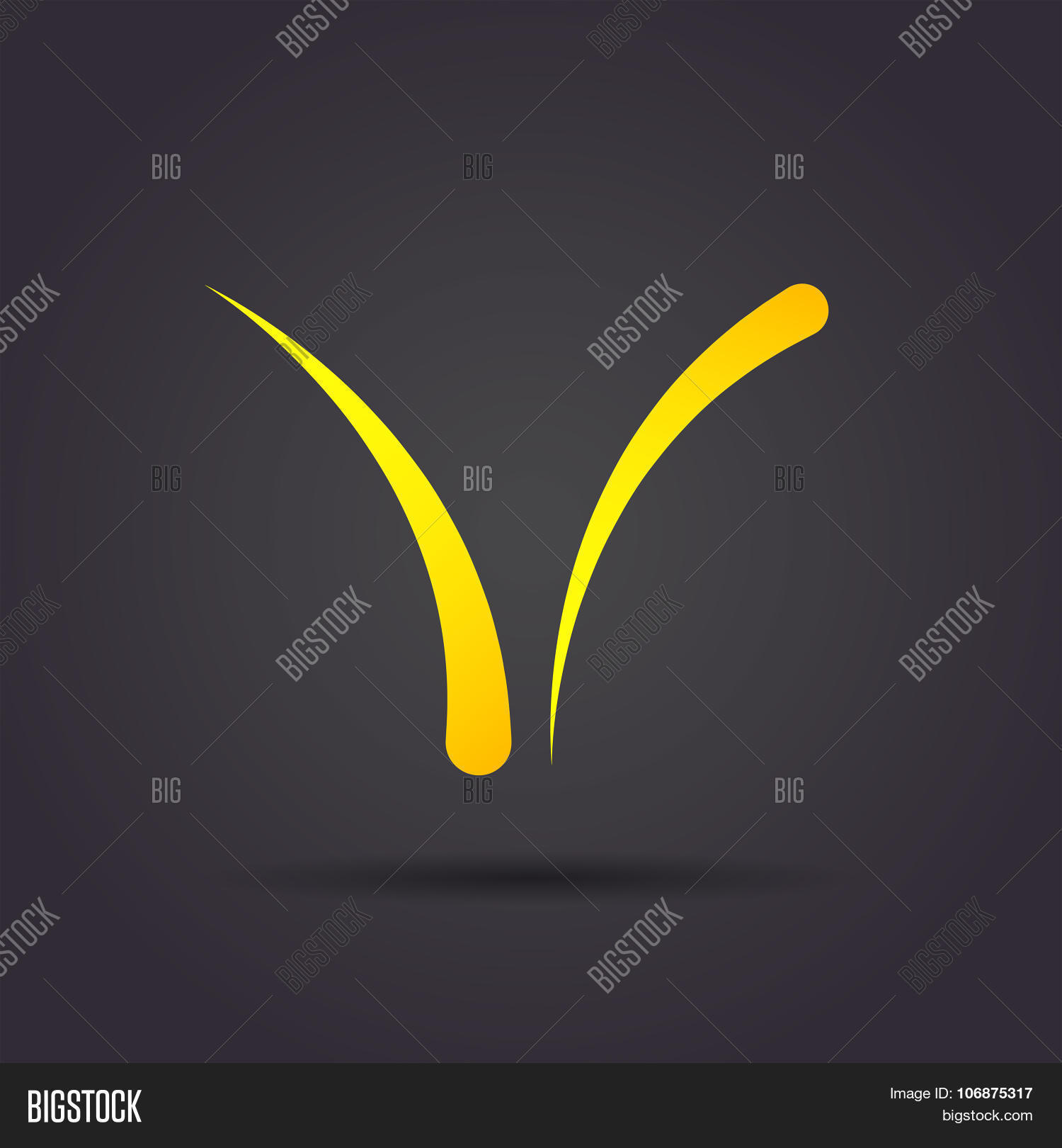 V Letter Curved Sign Vector & Photo (Free Trial) | Bigstock