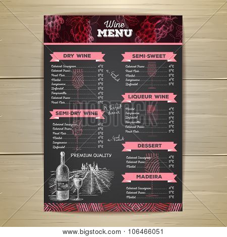 Vintage Wine Menu Vector & Photo (Free Trial) | Bigstock