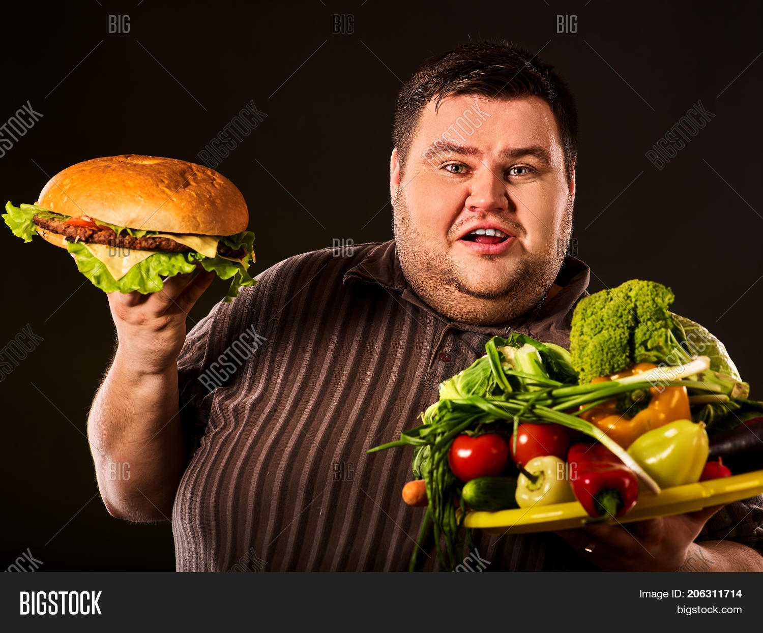 Diet Fat Man Who Makes Image & Photo (Free Trial) | Bigstock