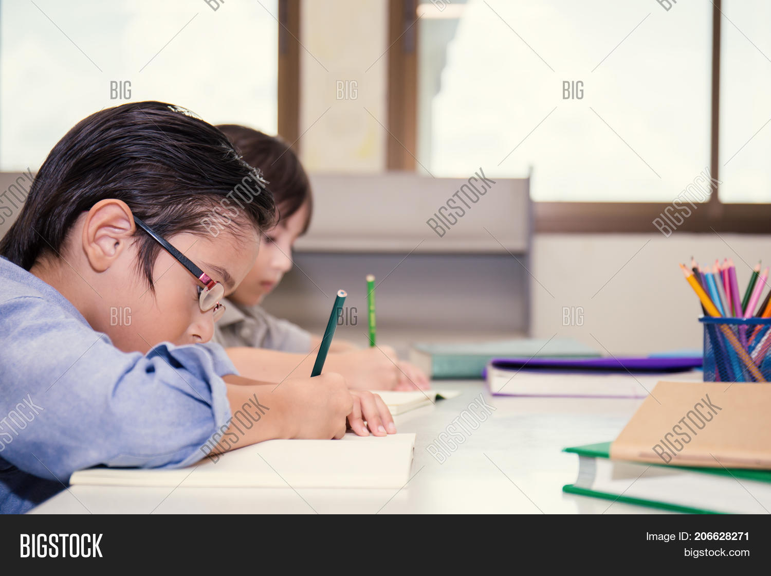 Pupils Studying Desks Image & Photo (Free Trial) | Bigstock