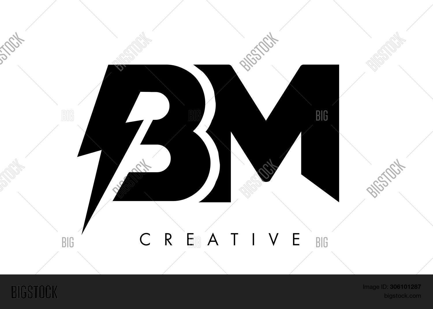 Bm Letter Logo Design Vector & Photo (Free Trial) | Bigstock