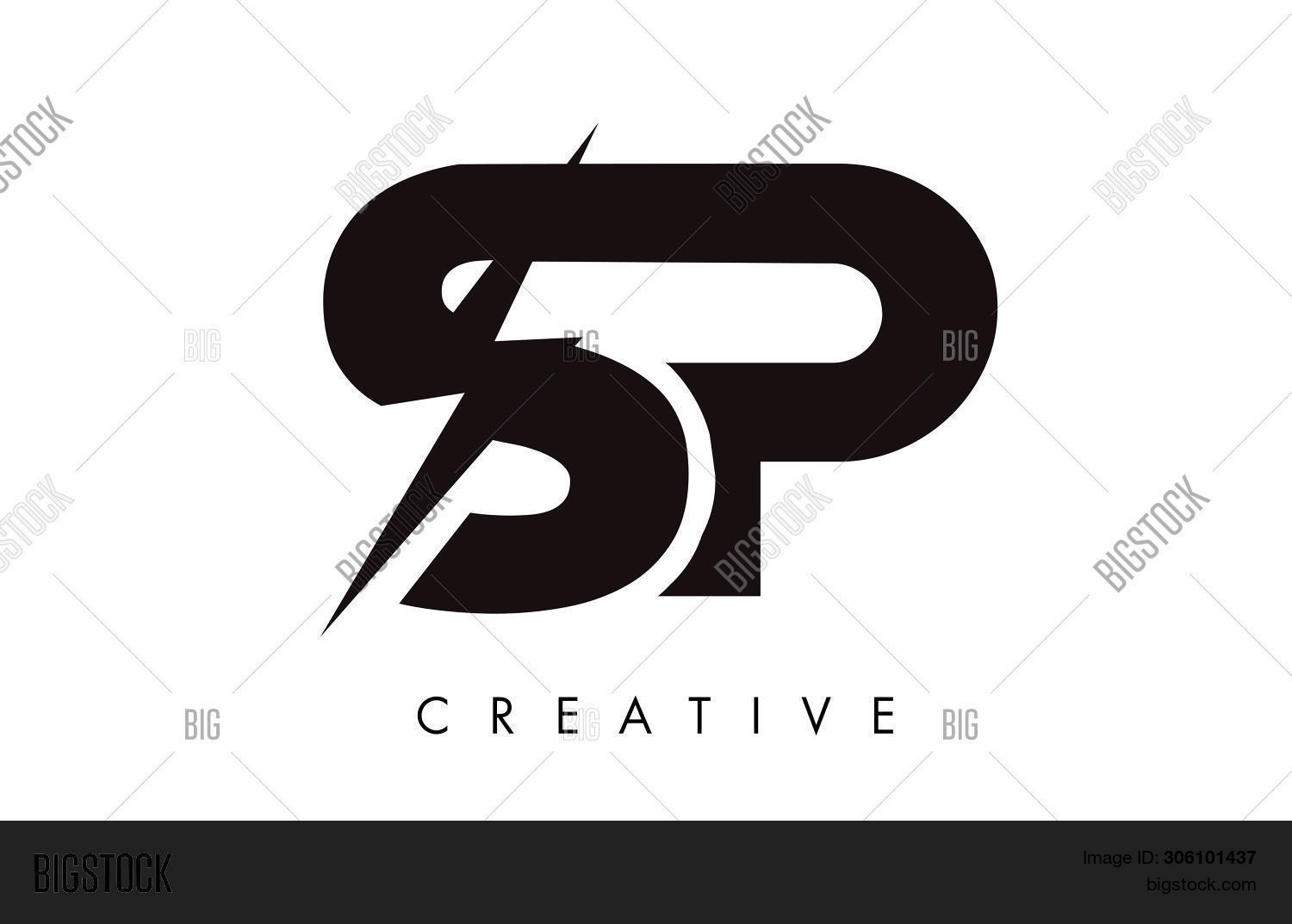 Sp Letter Logo Design Vector & Photo (Free Trial) | Bigstock
