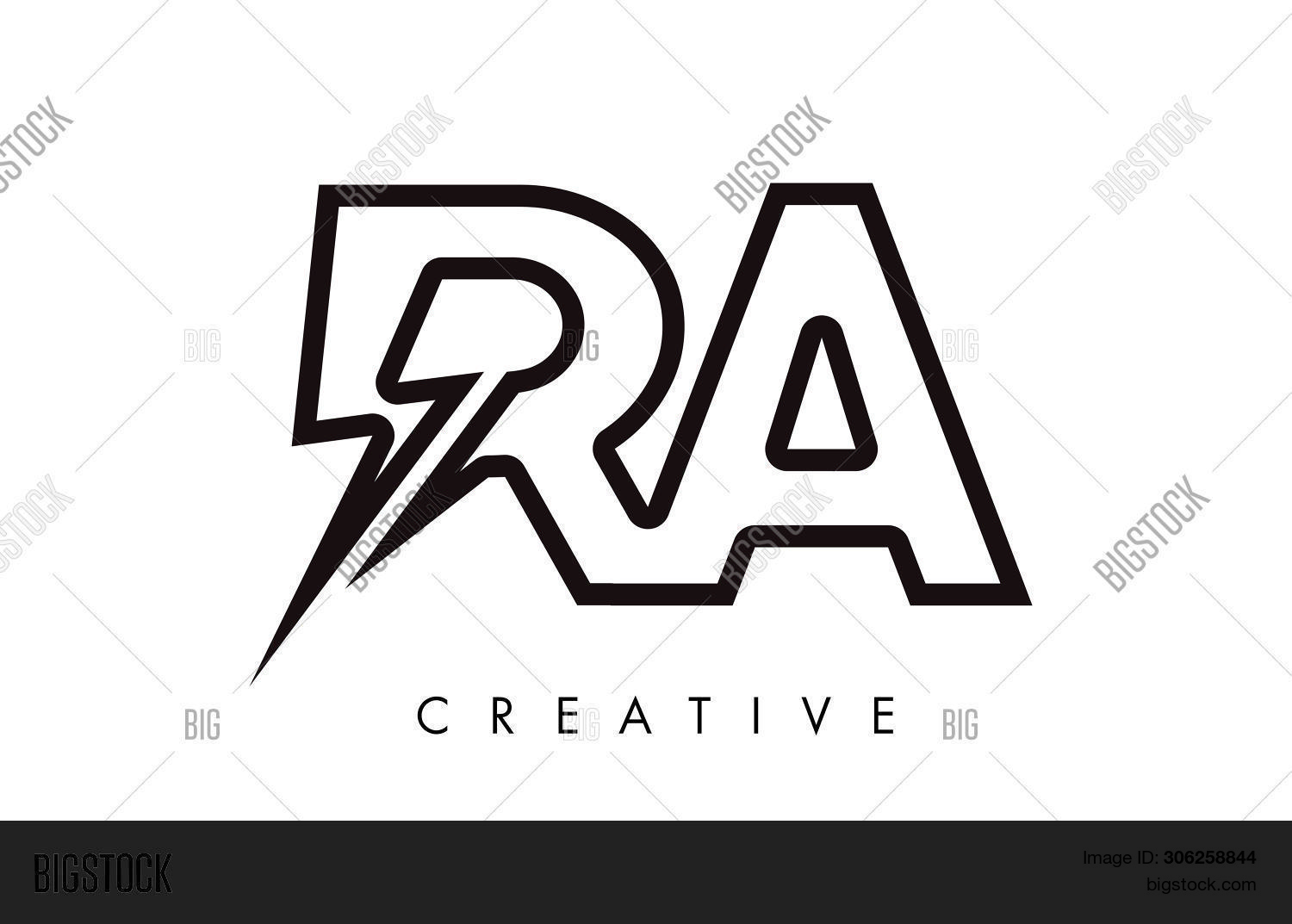 Ra Letter Logo Design Vector & Photo (Free Trial) | Bigstock