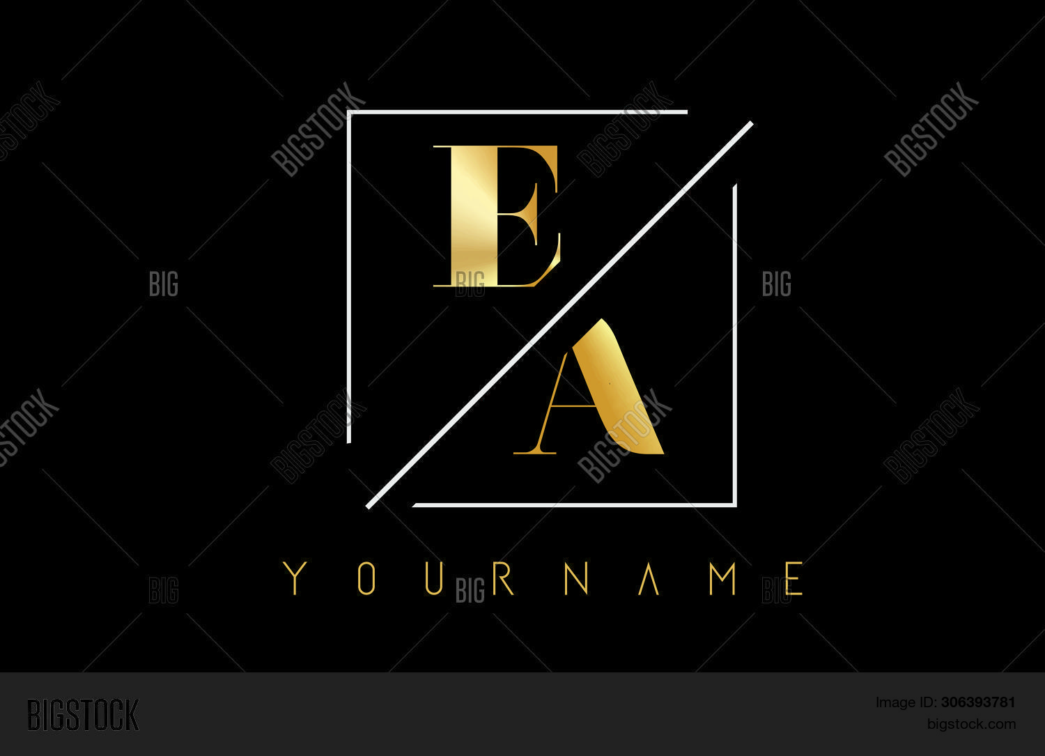 Ea Golden Letter Logo Vector & Photo (Free Trial) | Bigstock