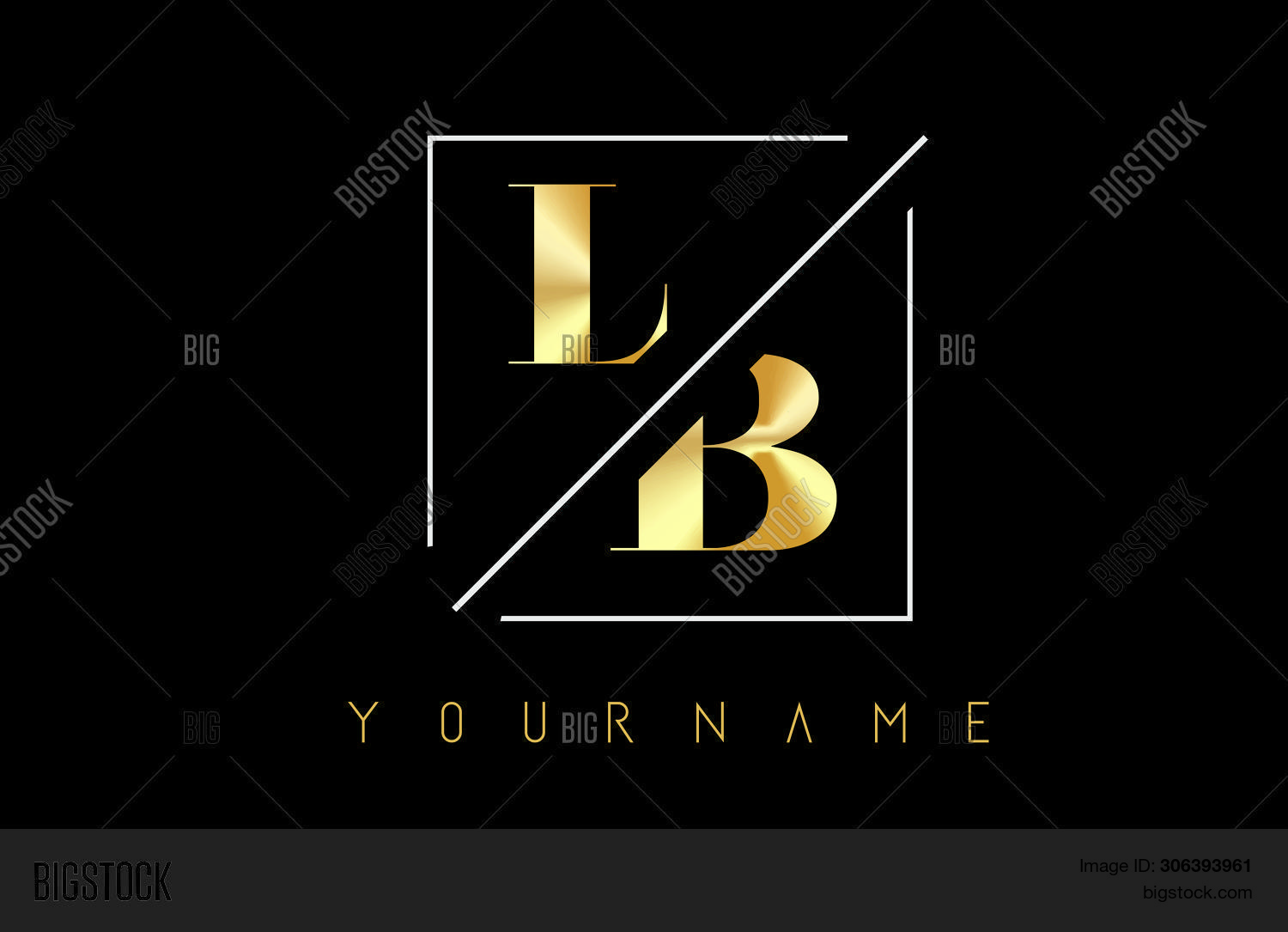 Lb Golden Letter Logo Vector & Photo (Free Trial) | Bigstock