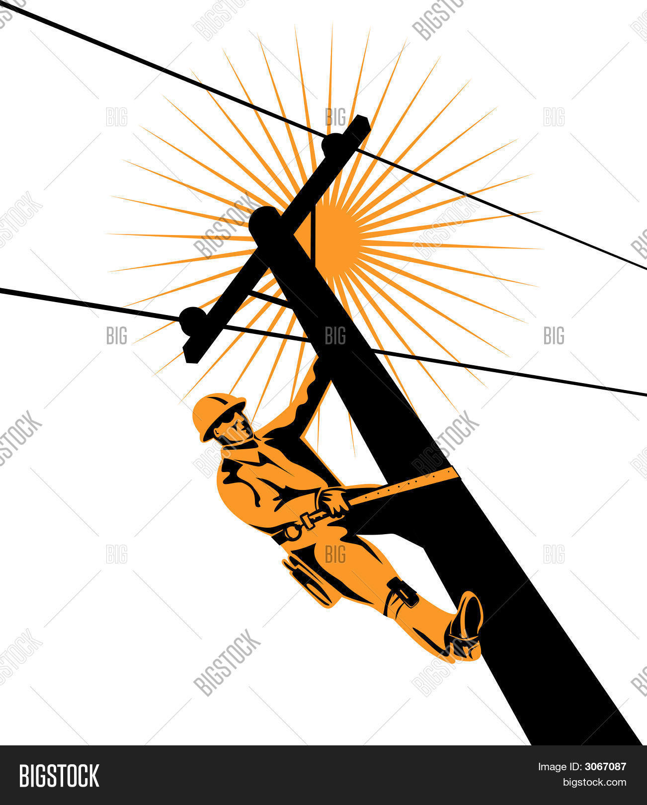 Lineman Working Vector & Photo (Free Trial) | Bigstock