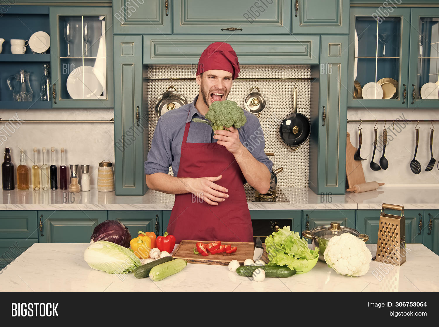 Man Cook Vegetarian Image & Photo (Free Trial) | Bigstock