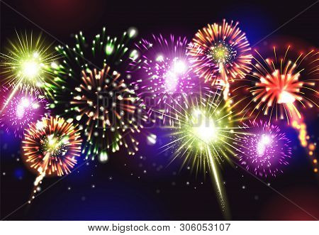 Fireworks Realistic Vector & Photo (Free Trial) | Bigstock