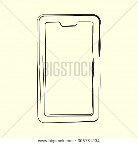 Smartphone Line Art Vector & Photo (Free Trial) | Bigstock