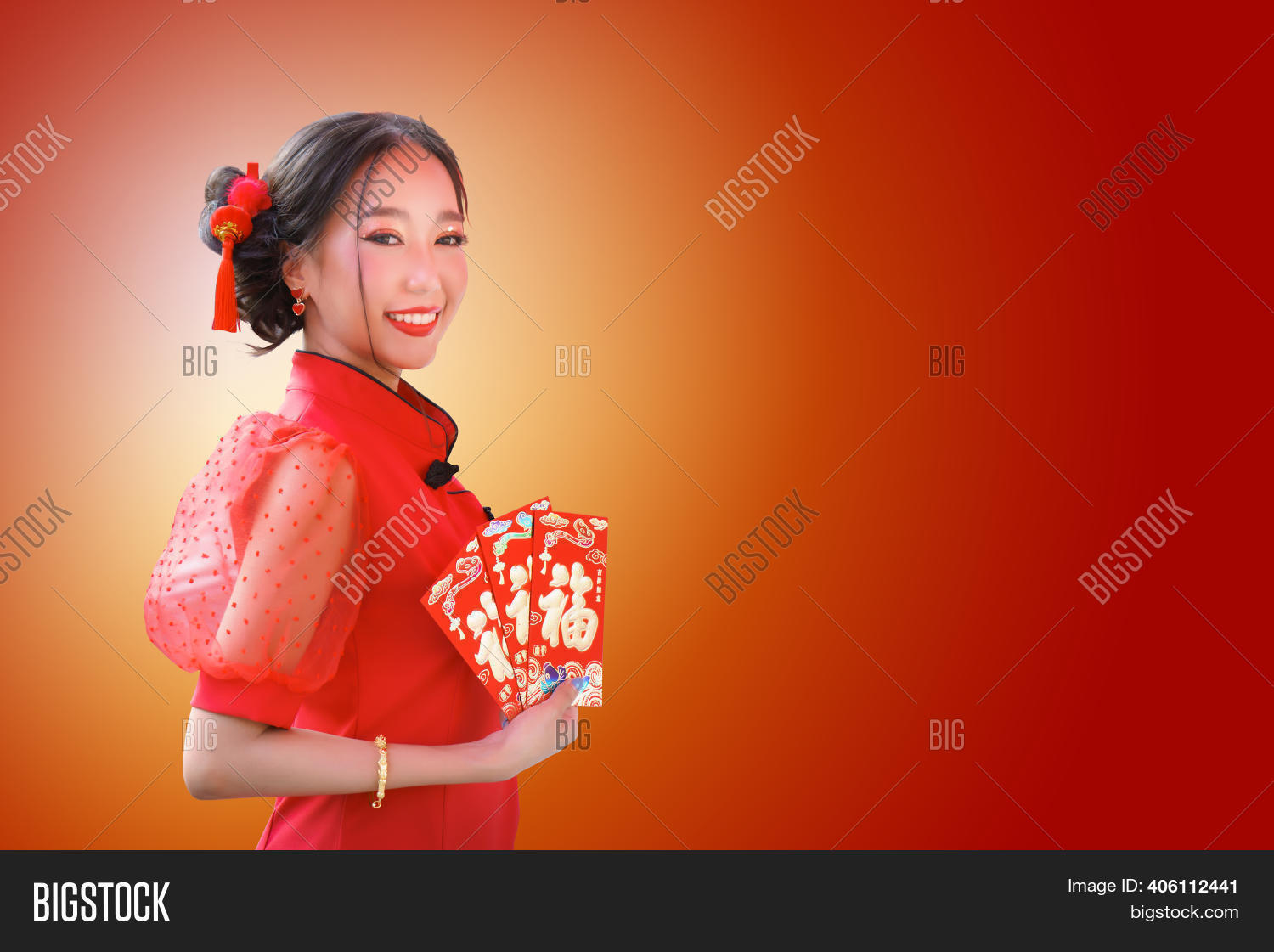 Chinese Girl Red Dress Image & Photo (Free Trial) | Bigstock