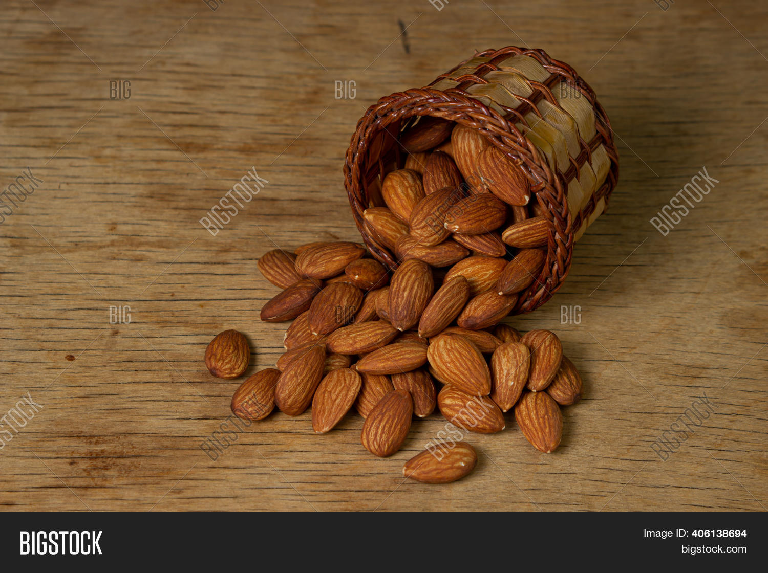 Almonds On Wooden Image & Photo (Free Trial) | Bigstock